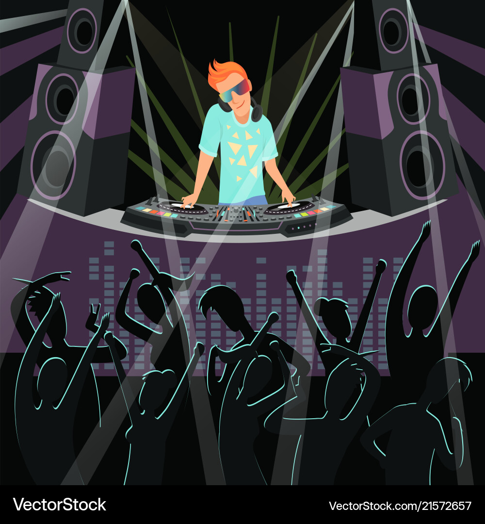 DJ Party Background - Night Club Royalty Free Vector Image