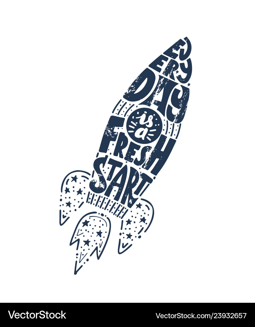 Fresh Start Motivation Quote Royalty Free Vector Image