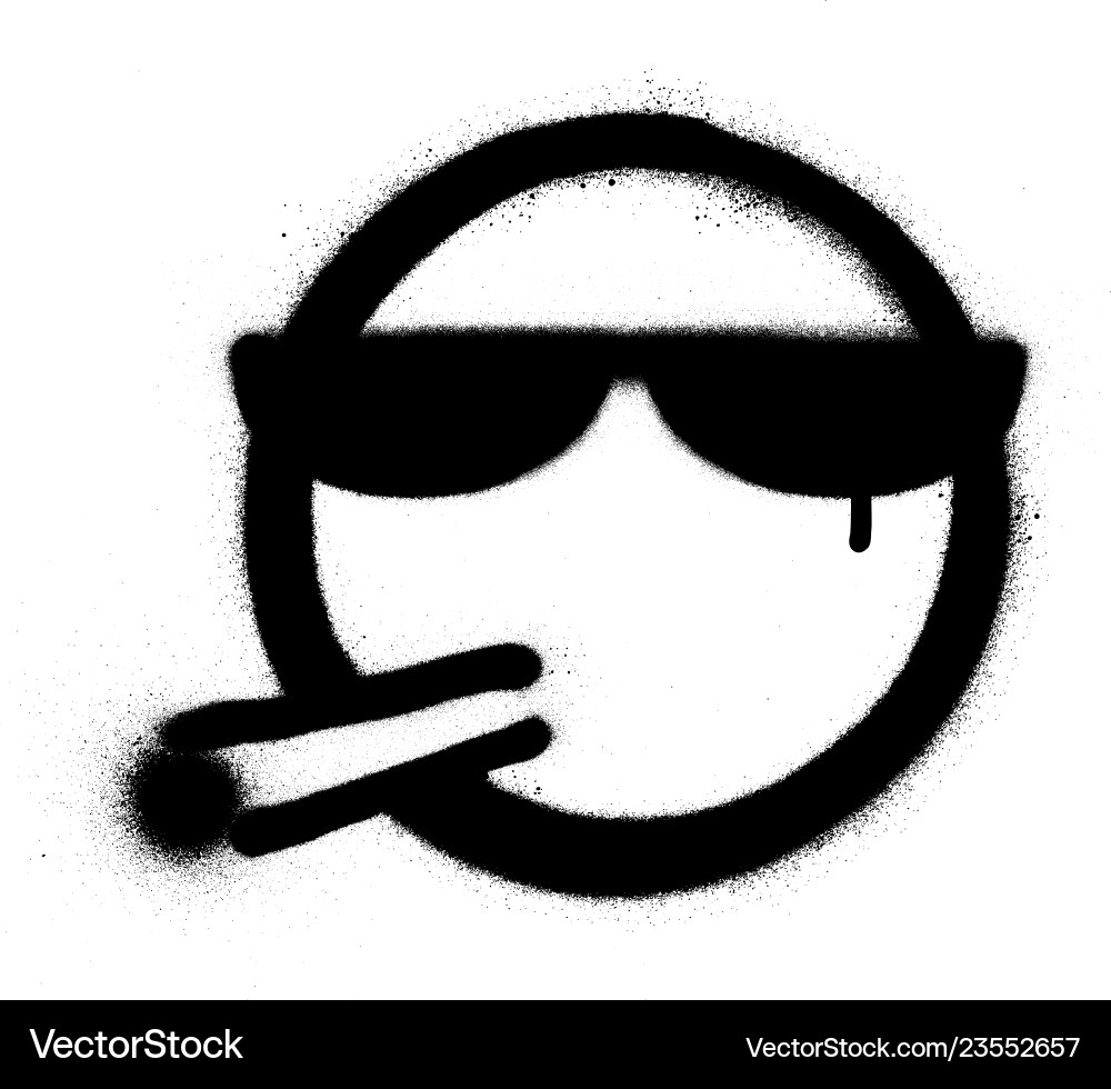 Graffiti smoking icon with cigarette Royalty Free Vector