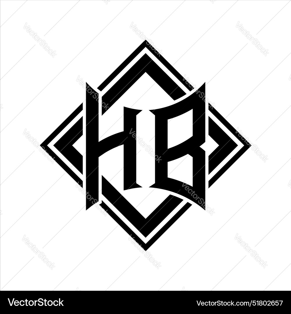 Hb letter logo with abstract shield shape Vector Image