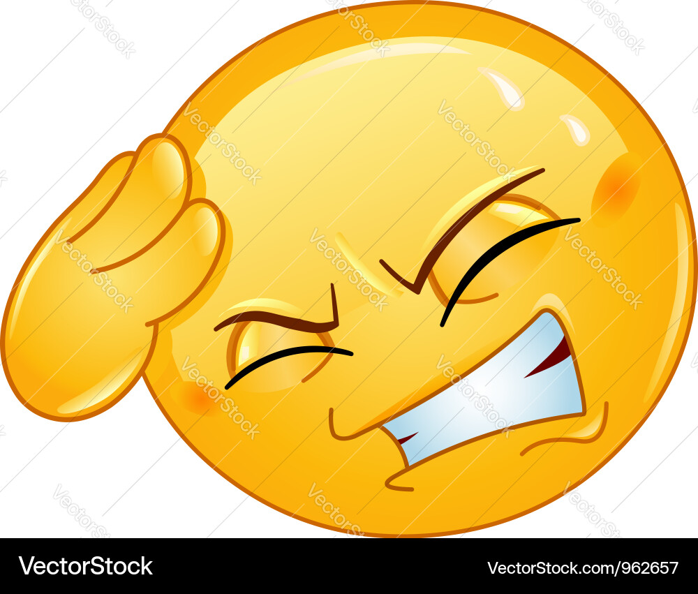 Kopfschmerzen Emoticon Lizenzfreies Vektorbild
