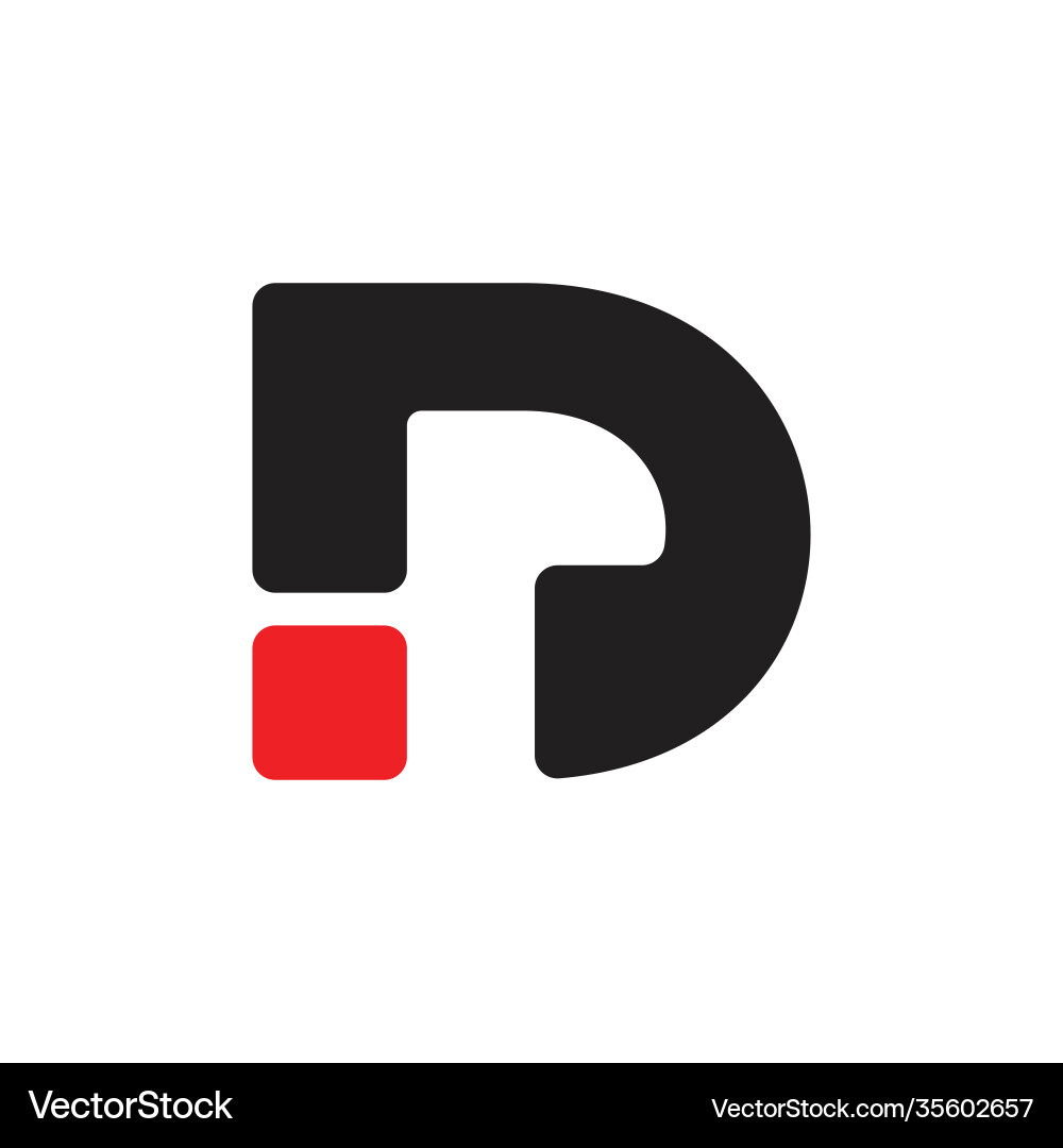 Letters dr simple geometric logo Royalty Free Vector Image