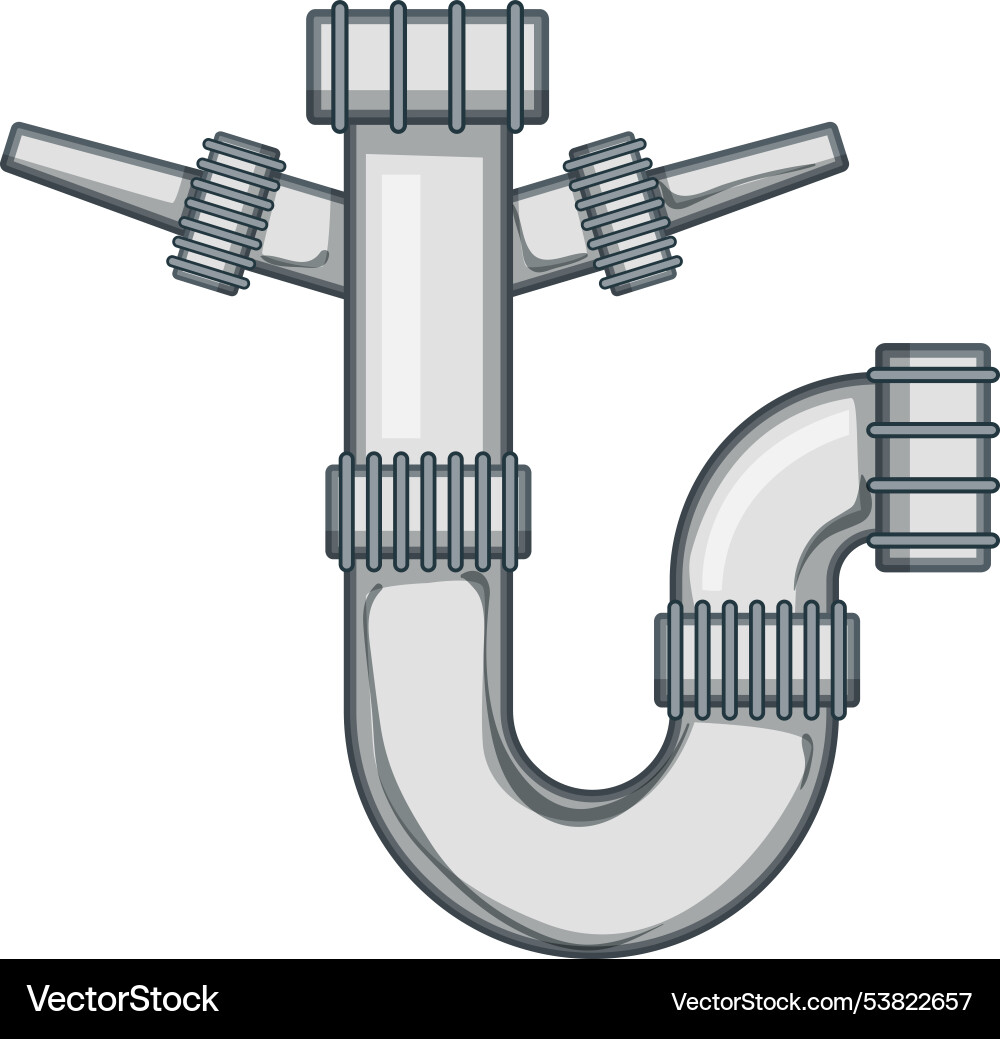 Maintenance waste drain trap cartoon Royalty Free Vector
