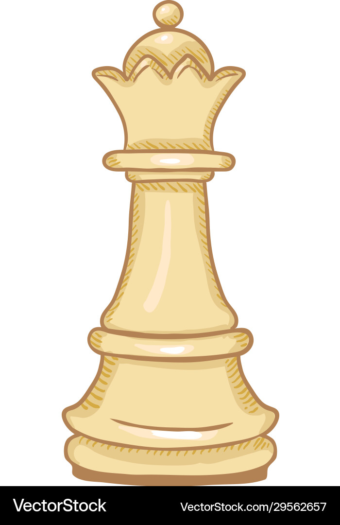 Single cartoon - white queen chess figure Vector Image