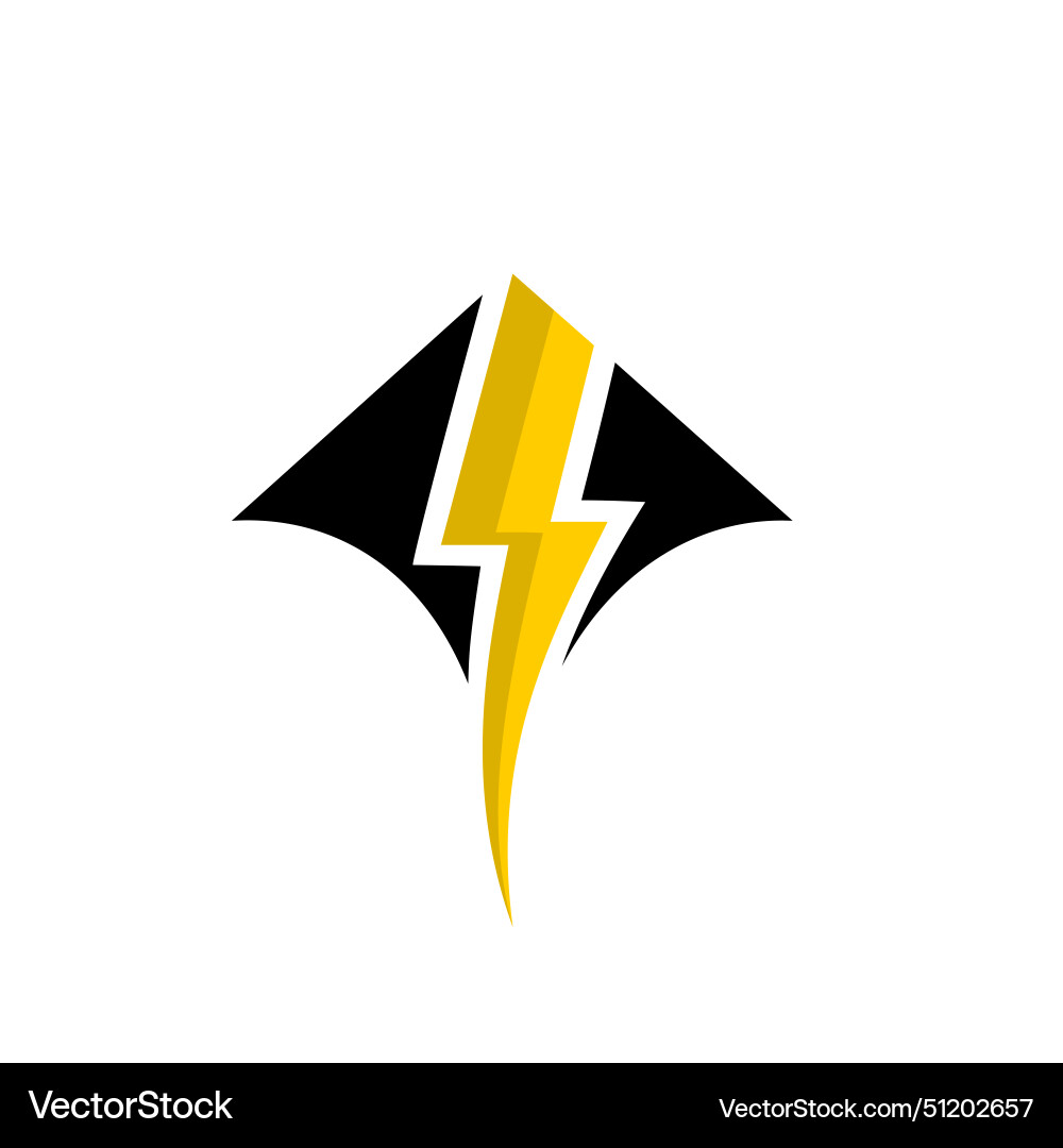 Stingray logo with thunder concept Royalty Free Vector Image