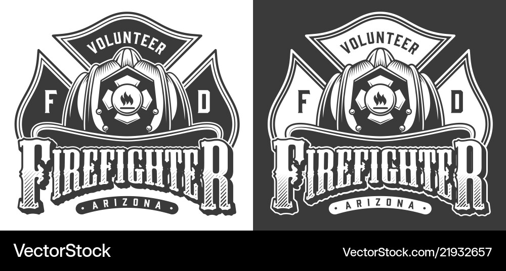 Vintage firefighter logos Royalty Free Vector Image