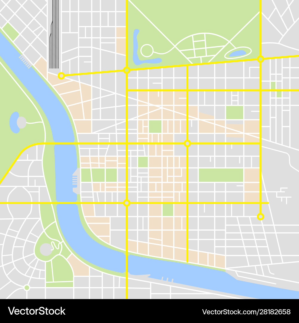 Abstract city map Royalty Free Vector Image - VectorStock
