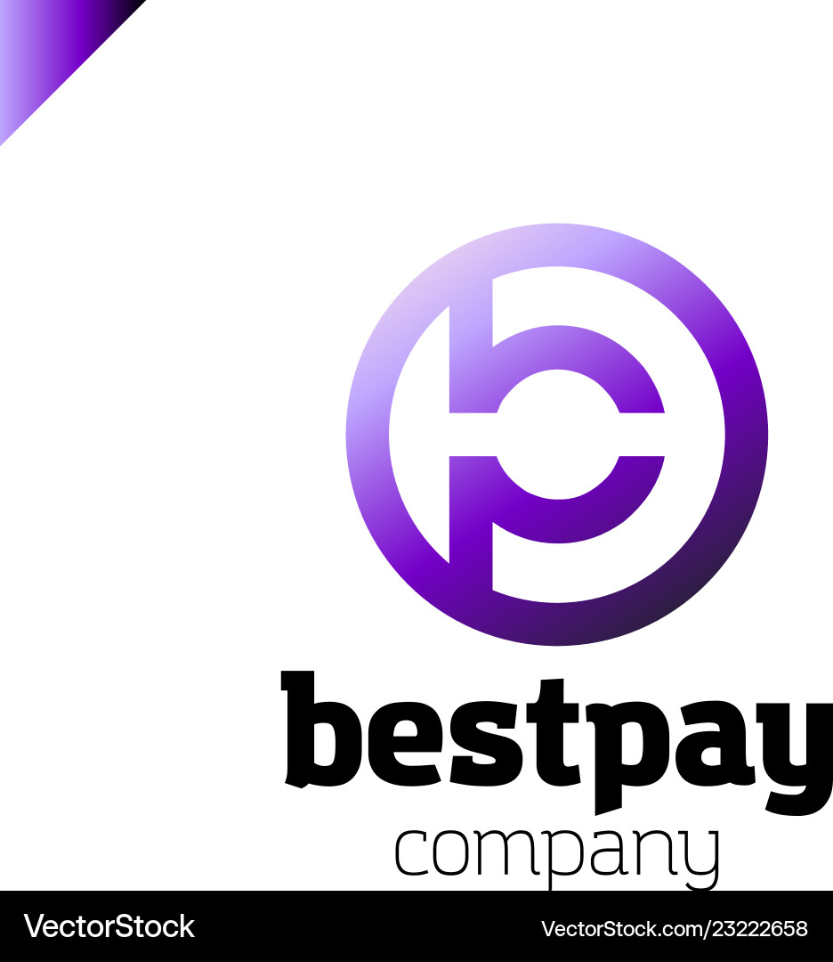 Bp pb letter rounded logo in circle Royalty Free Vector