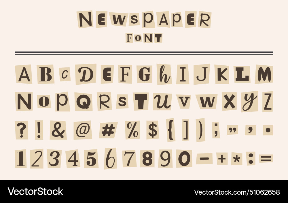Cut letters from old yellowed magazines anonymous Vector Image
