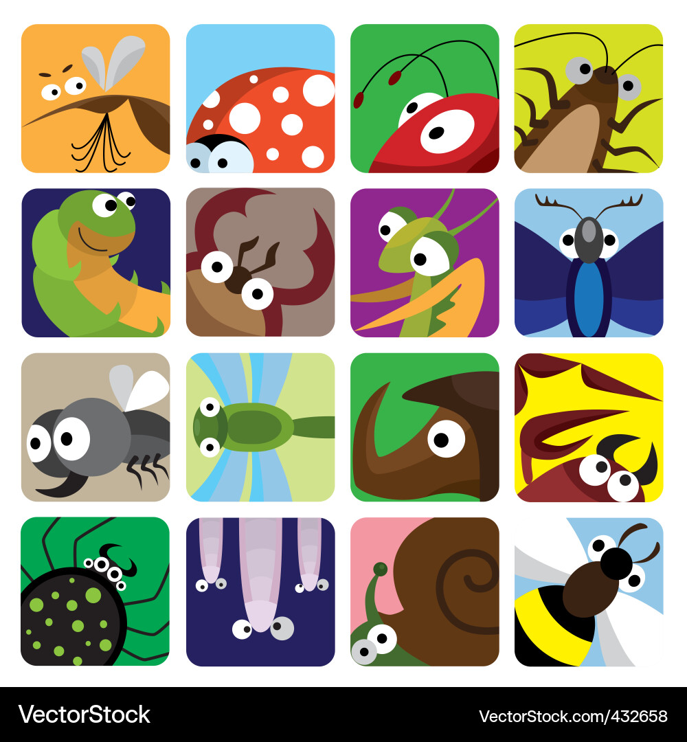 Insect icons set Royalty Free Vector Image - VectorStock