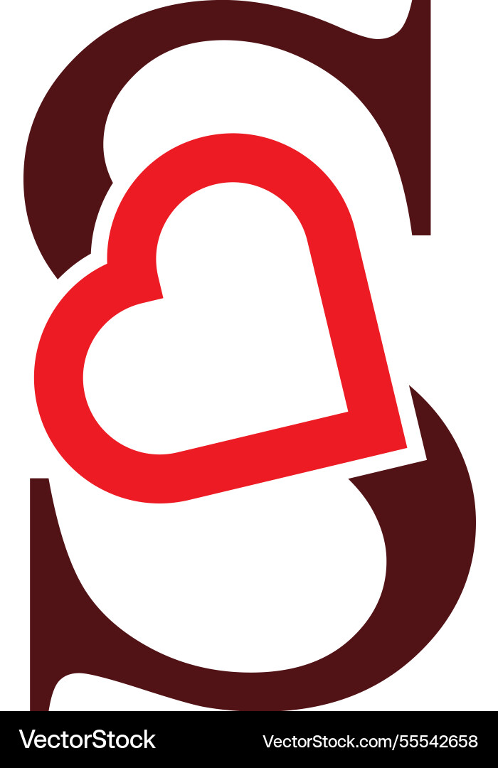 Love inspired letter s logo Royalty Free Vector Image