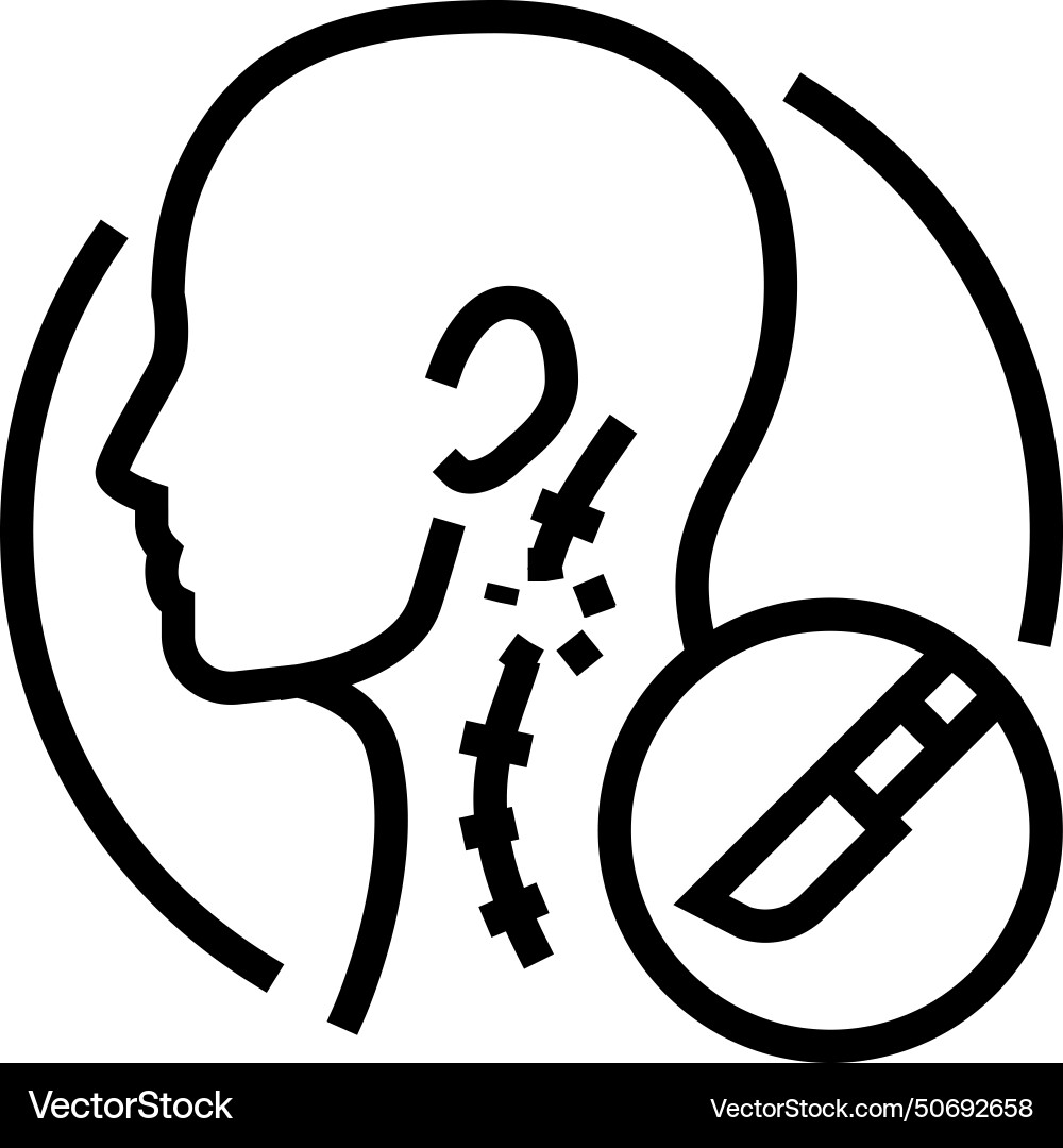 Lymph node dissection surgery line icon Royalty Free Vector