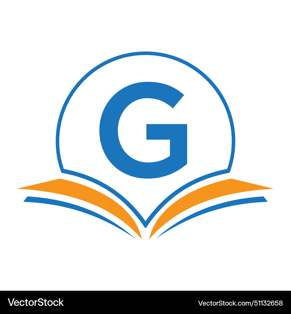 Monogram education logo on letter g concept Vector Image