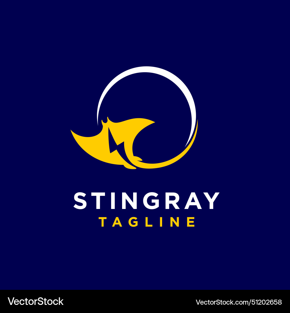 Stingray logo with electric concept Royalty Free Vector
