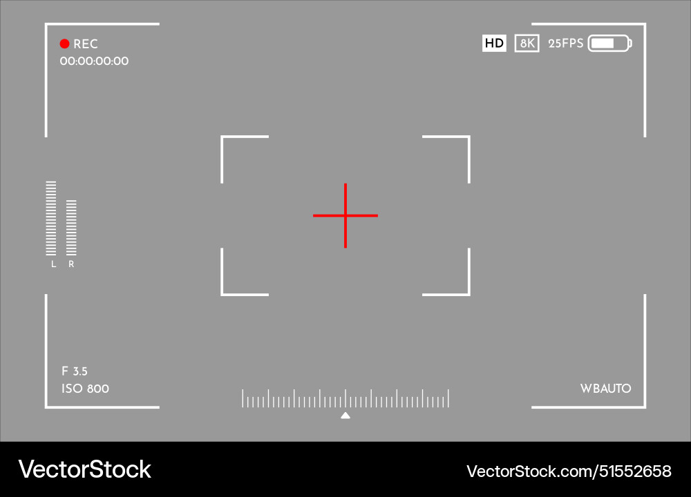 Video camera viewfinder video filming screen Vector Image