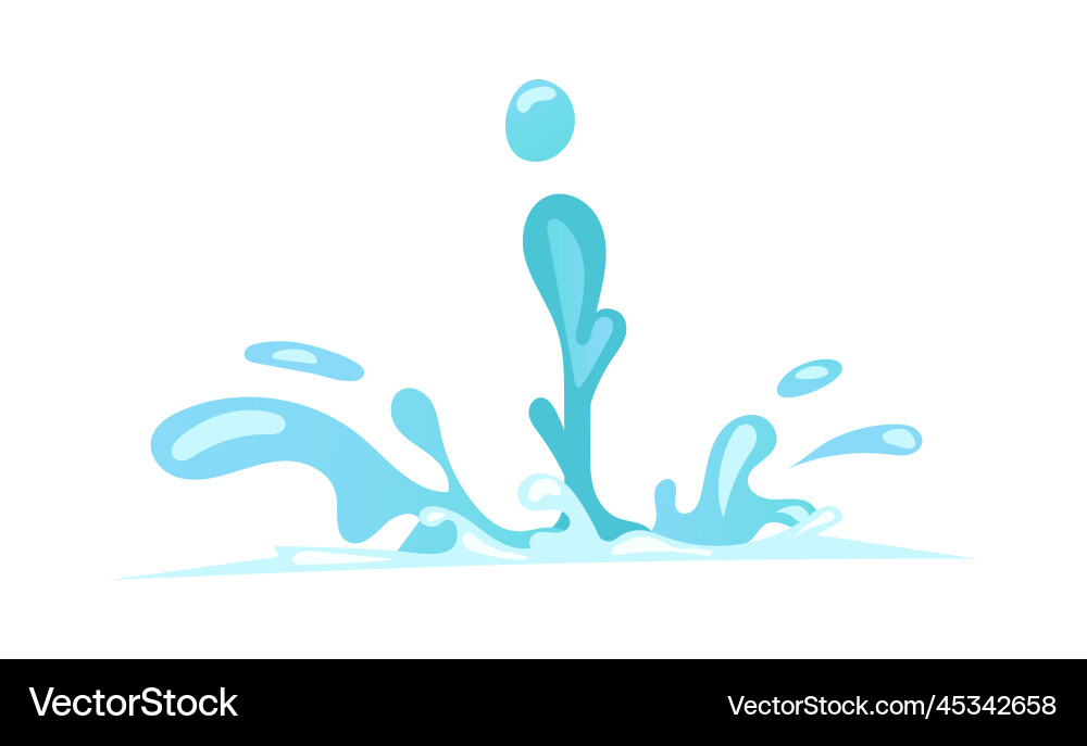 Water effect with blue aqua splashes and falling Vector Image