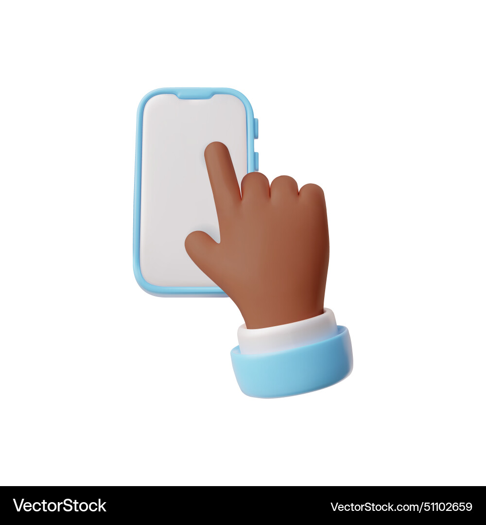 3d touch control of a smartphone Royalty Free Vector Image
