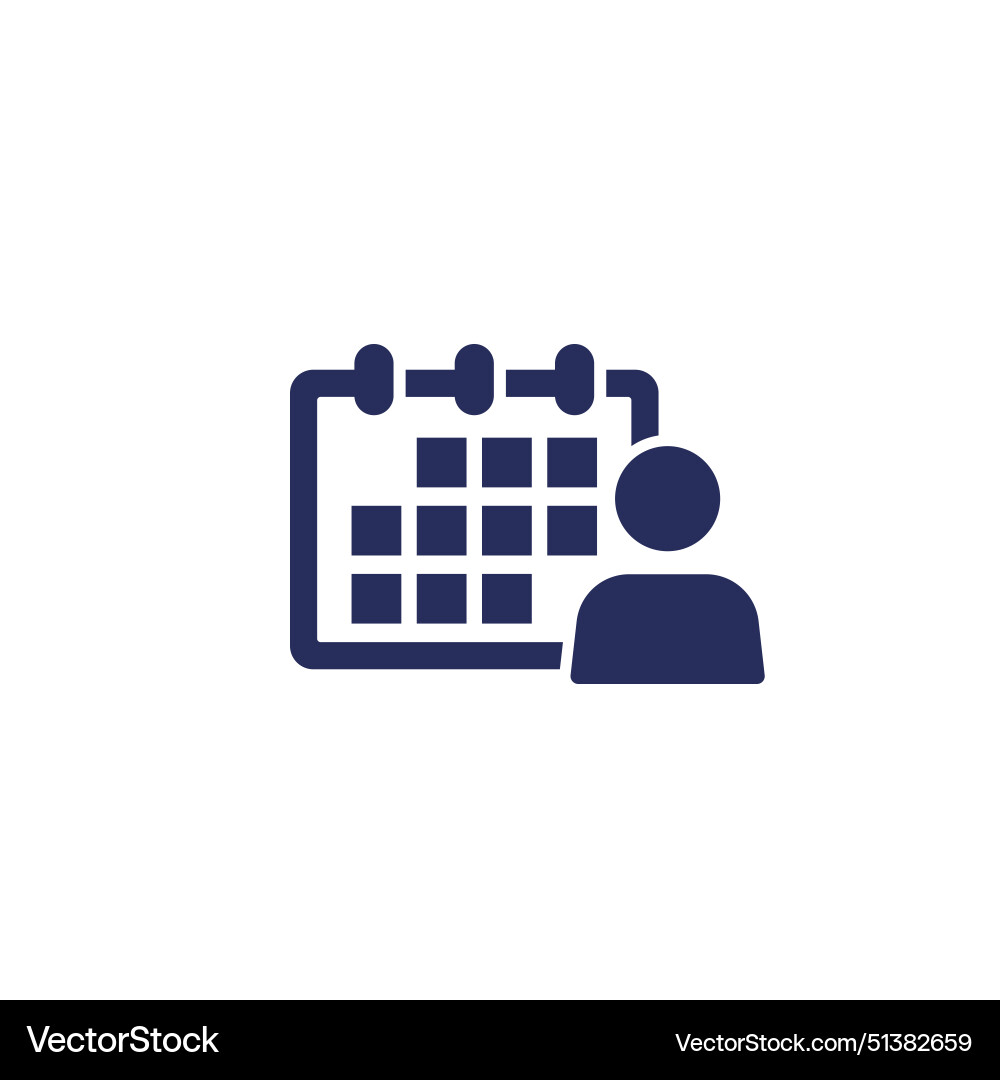 Appointment icon with a calendar on white Vector Image