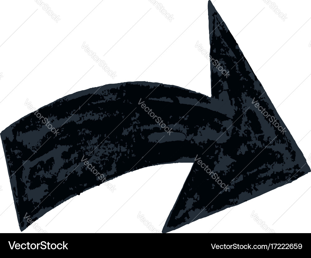 Arrow sign sketch brush stroke Royalty Free Vector Image