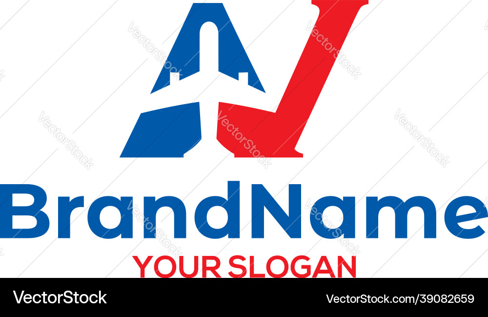 Av plane logo design Royalty Free Vector Image