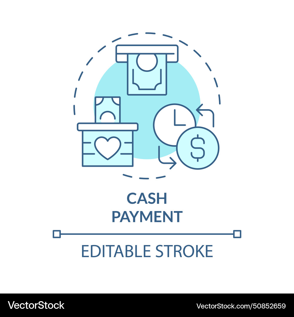 Cash payment soft blue concept icon Royalty Free Vector