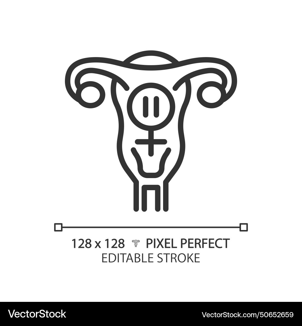 Female menopause linear icon Royalty Free Vector Image