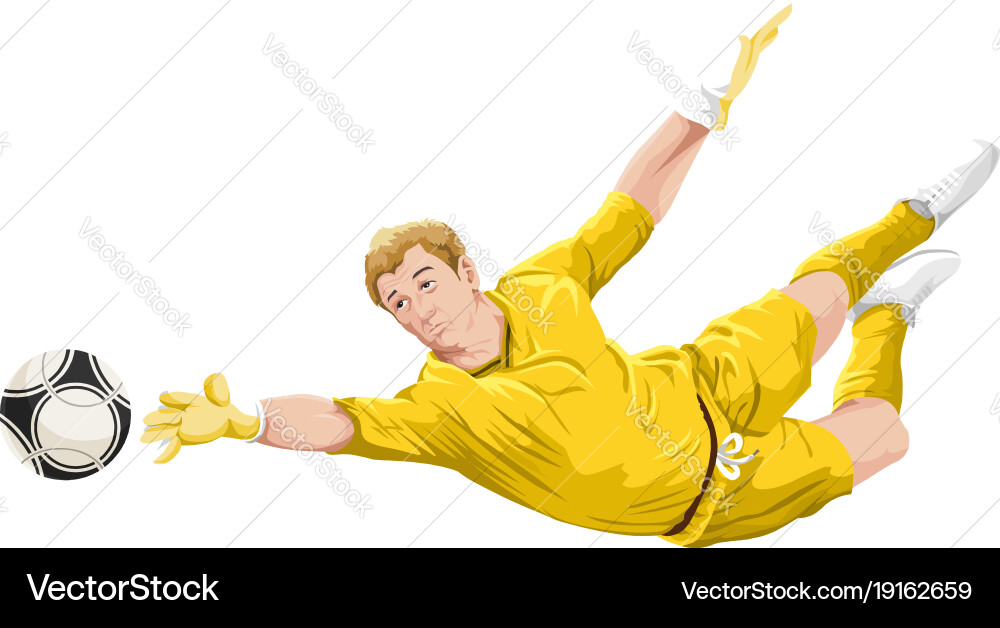 Goalkeeper in action Royalty Free Vector Image