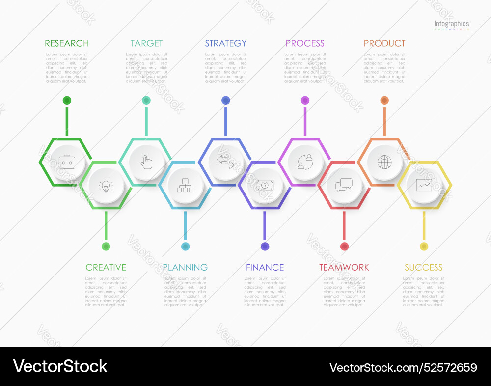 Infographic 10 options design elements Royalty Free Vector