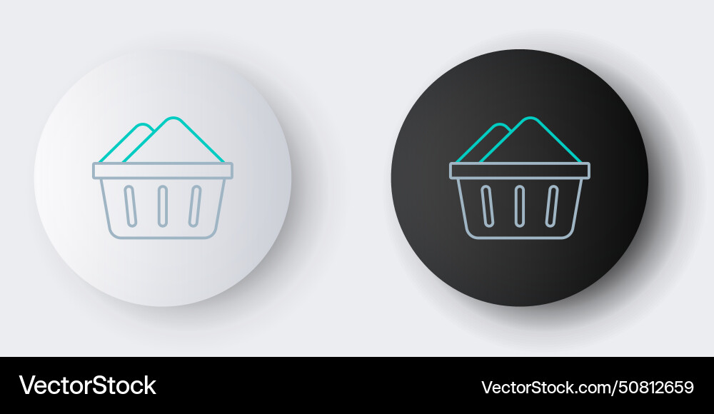 Line plastic basin with soap suds icon isolated Vector Image