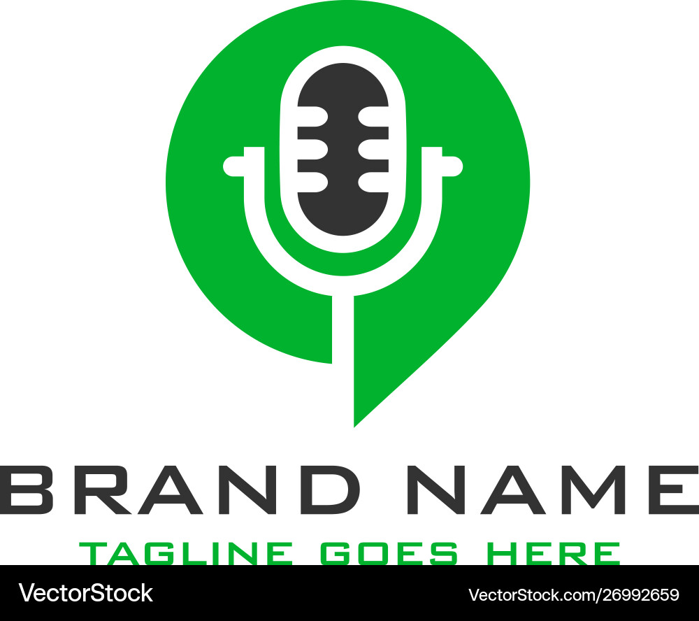 Logo chat microphone Royalty Free Vector Image