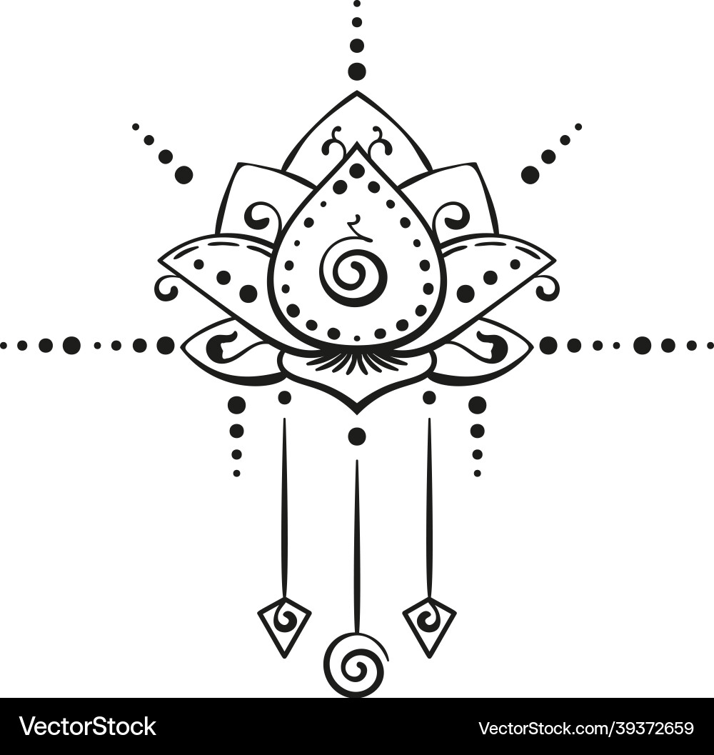 Lotus tattoo Royalty Free Vector Image - VectorStock