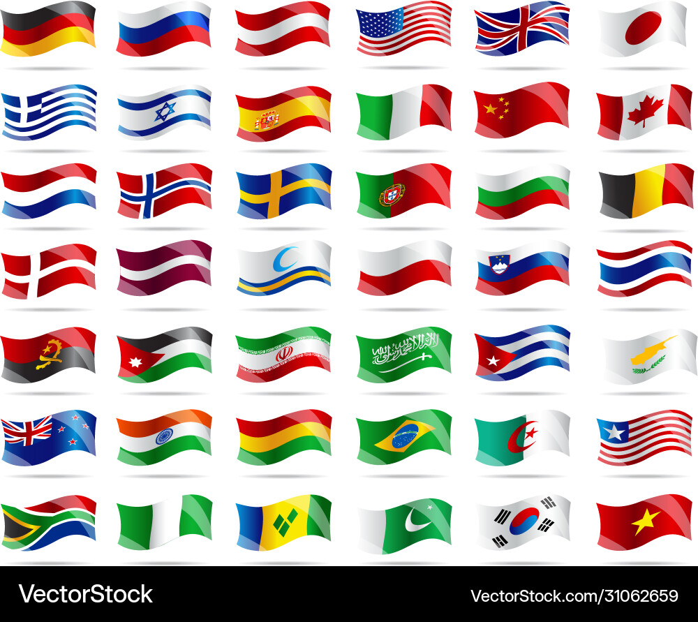 National Flags Collection Royalty Free Vector Image