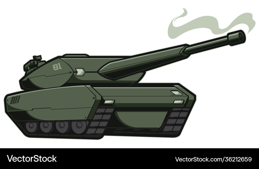 Tank on white Royalty Free Vector Image - VectorStock
