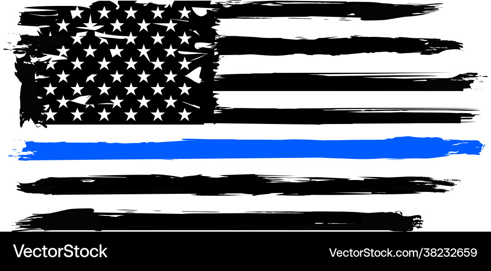 Thin Blue Line Flag Royalty Free Vector Image - VectorStock