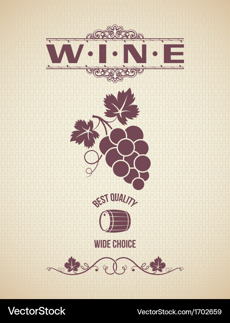 Wine Grapes Label Background Royalty Free Vector Image
