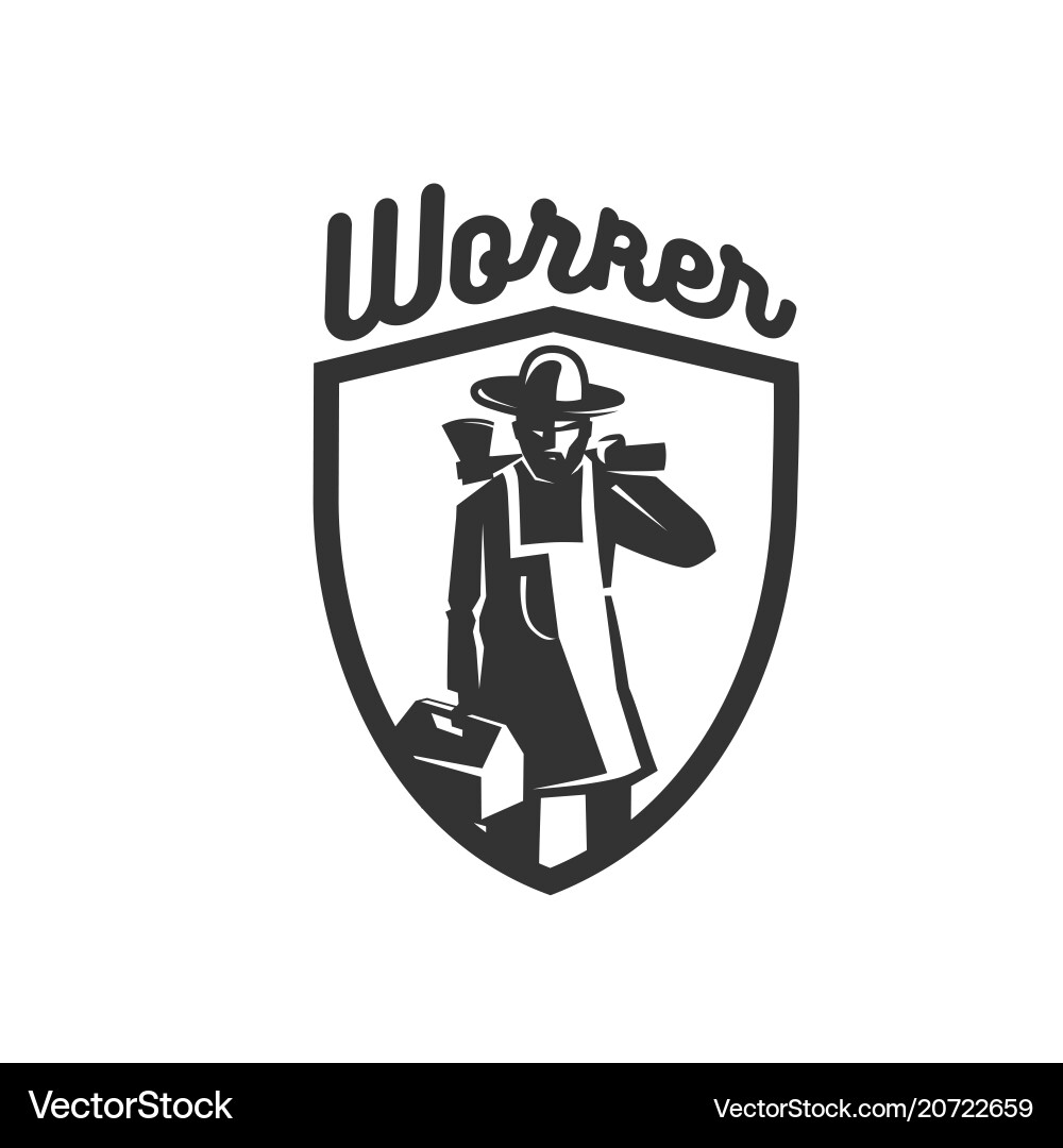 Working man for logo template Royalty Free Vector Image