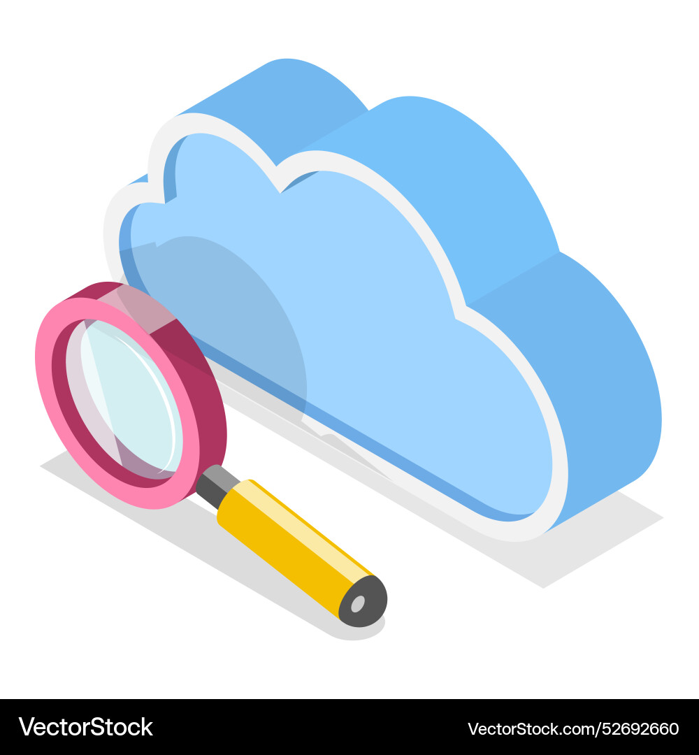 3d isometric flat icon set cloud technologies Vector Image