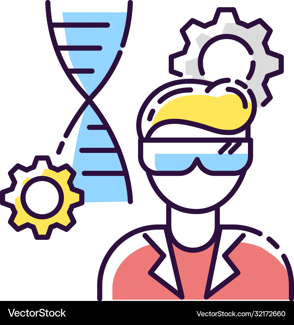 Biomedical engineer rgb color icon Royalty Free Vector Image