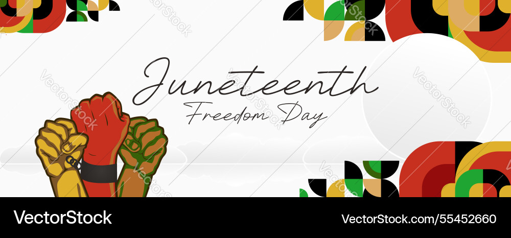 Colorful juneteenth banner for celebrations Vector Image