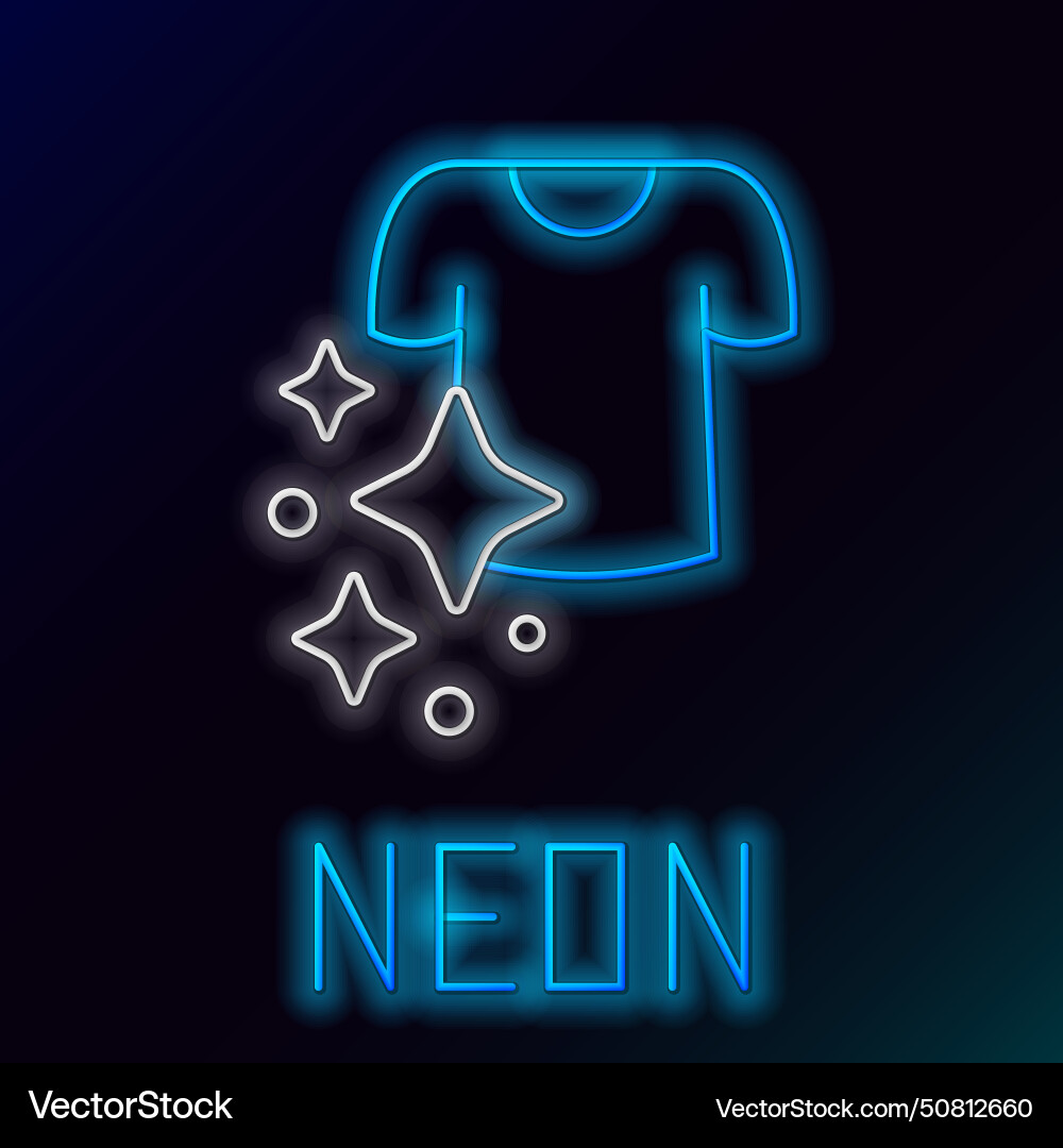 Glowing neon line drying clothes icon isolated Vector Image