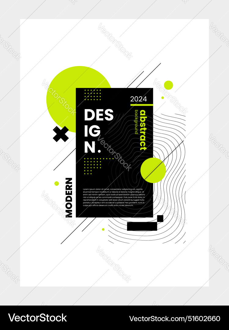 Green abstract geometric poster template Vector Image