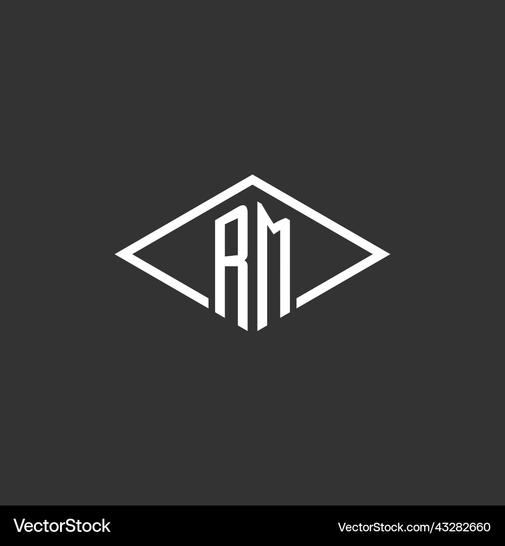 Initials rm logo monogram with simple diamond Vector Image