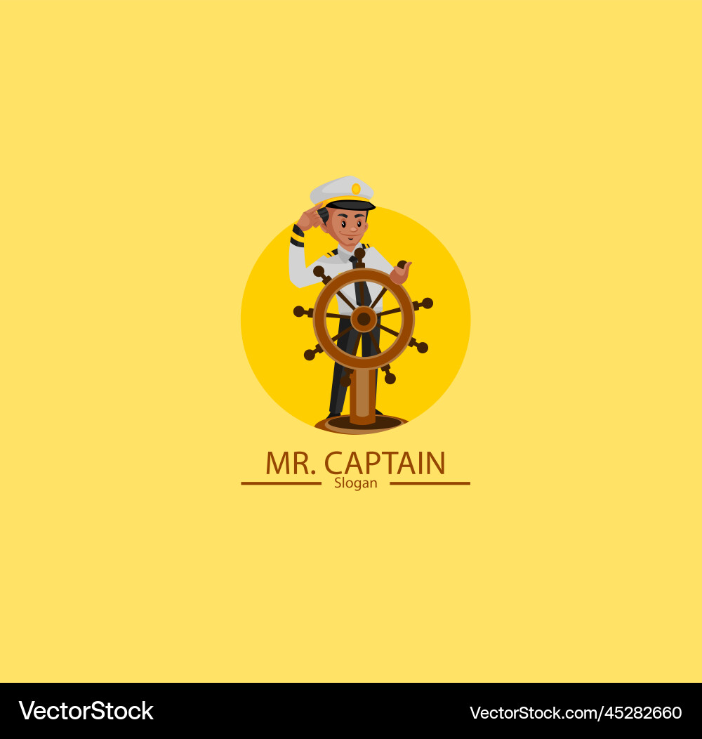 Mr captain mascot logo Royalty Free Vector Image