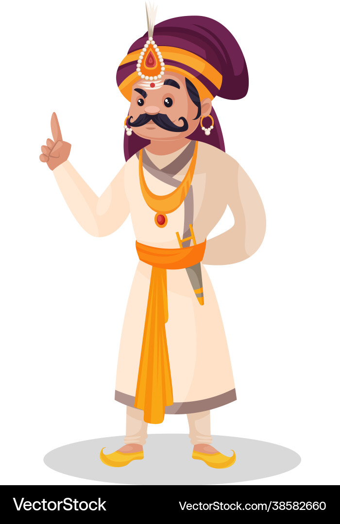 Prithviraj chauhan cartoon character Royalty Free Vector