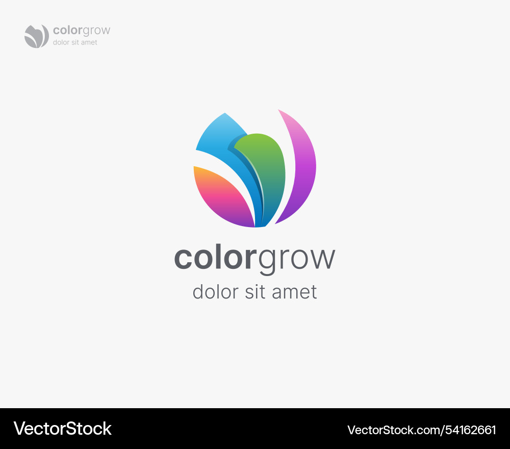 Abstract grow gradient circle logo Royalty Free Vector Image