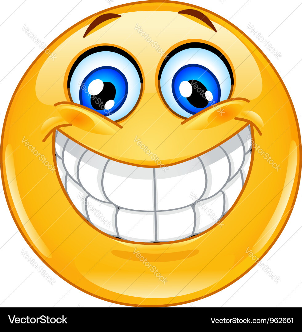 Big smile emoticon Royalty Free Vector Image - VectorStock