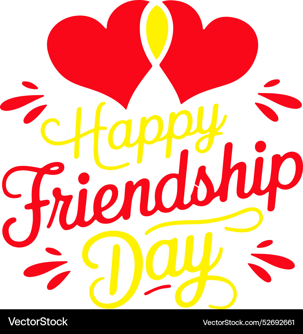 Friendship day calligraphic inscription Royalty Free Vector