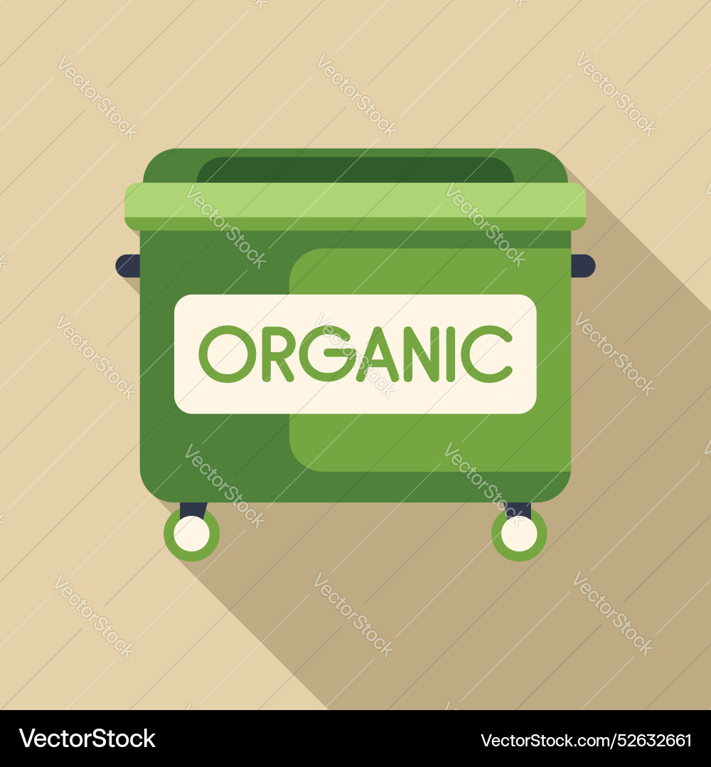 Green wheelie bin container for organic waste Vector Image