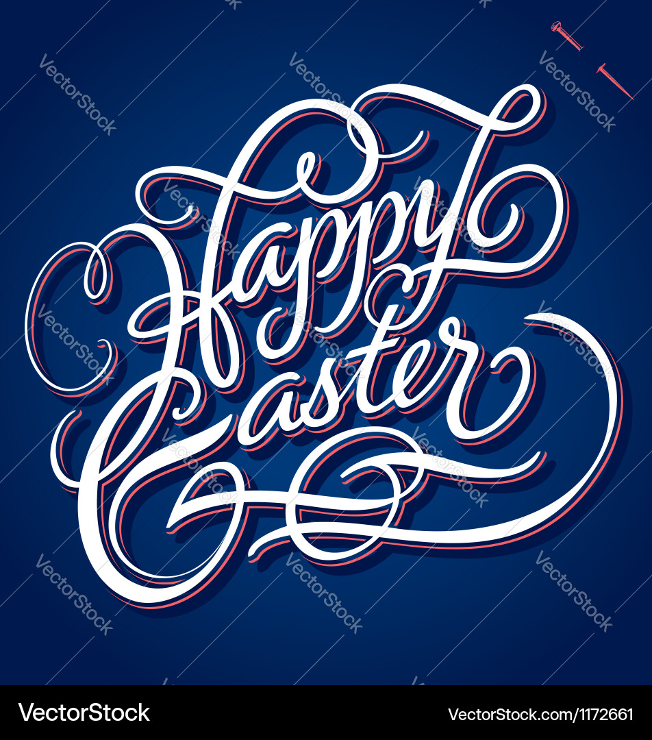 Happy easter hand lettering Royalty Free Vector Image