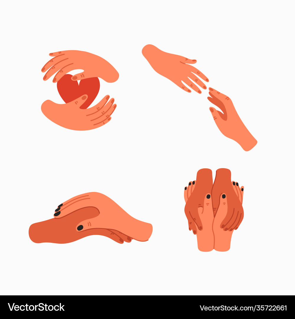 Helping hand and empathy icons human hands Vector Image